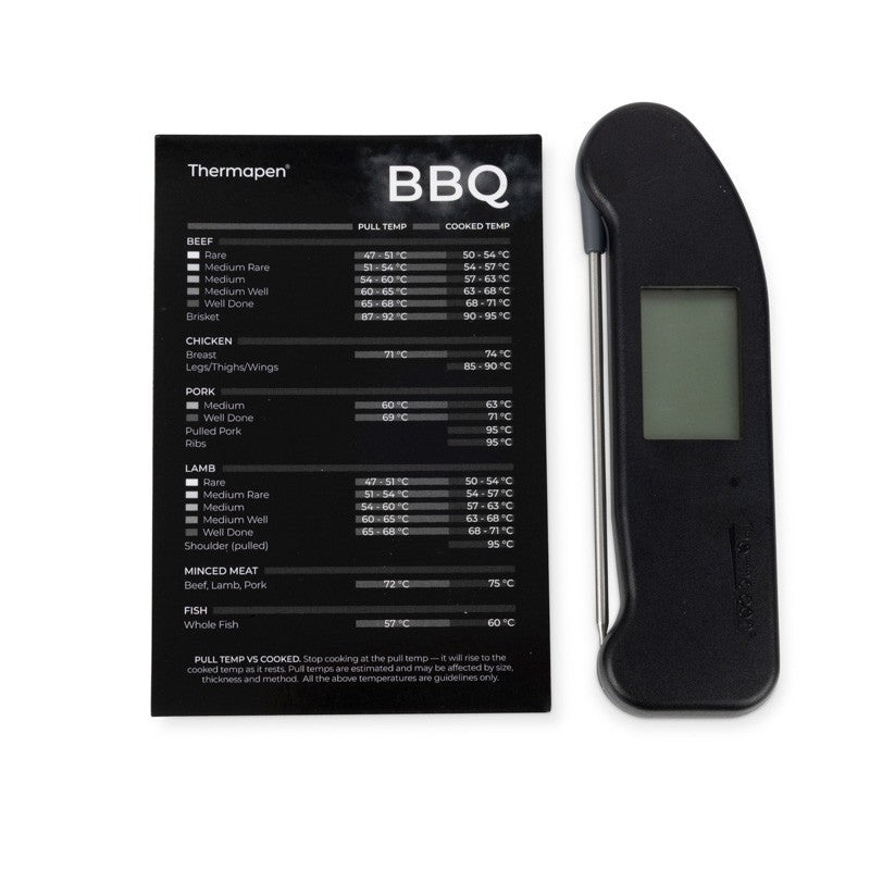 Black Thermapen ONE & BBQ Magnet — The Essential Grilling Duo